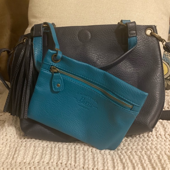 G.H. Bass & Co. | Bags | Gh Bass Co Leather Purse With Attached Wallet ...